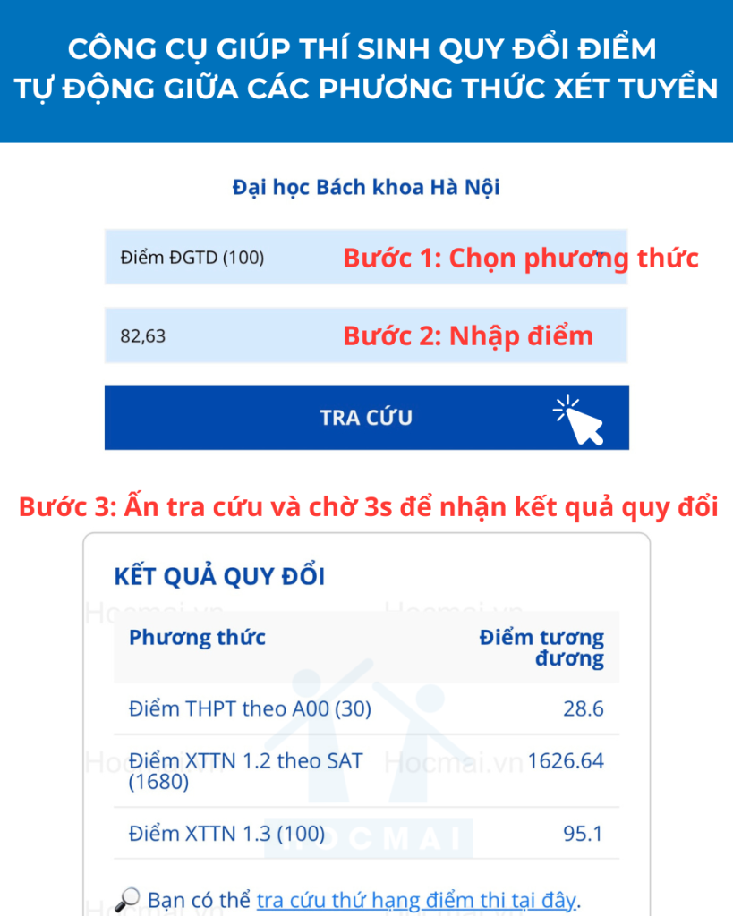 HOCMAI Ra Mắt Công Cụ Quy Đổi Điểm Xét Tuyển Đại Học 2025 – huongnghiep.hocmai.vn