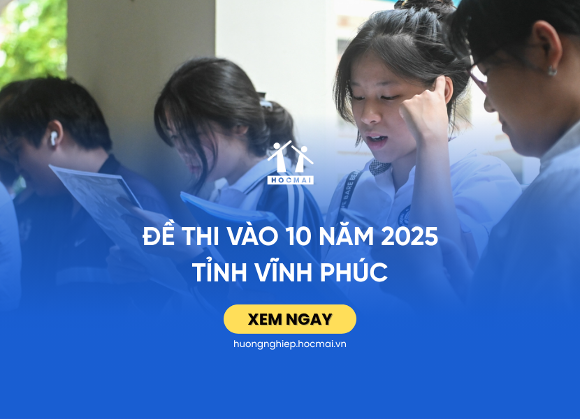 Thi vào 10: Đề thi tuyển sinh lớp 10 tỉnh Vĩnh Phúc năm 2025 – huongnghiep.hocmai.vn