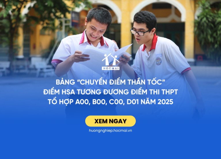 Tuyển sinh 2025: Bảng “chuyển điểm thần tốc” – Điểm HSA tương đương điểm thi THPT tổ hợp A00 ...